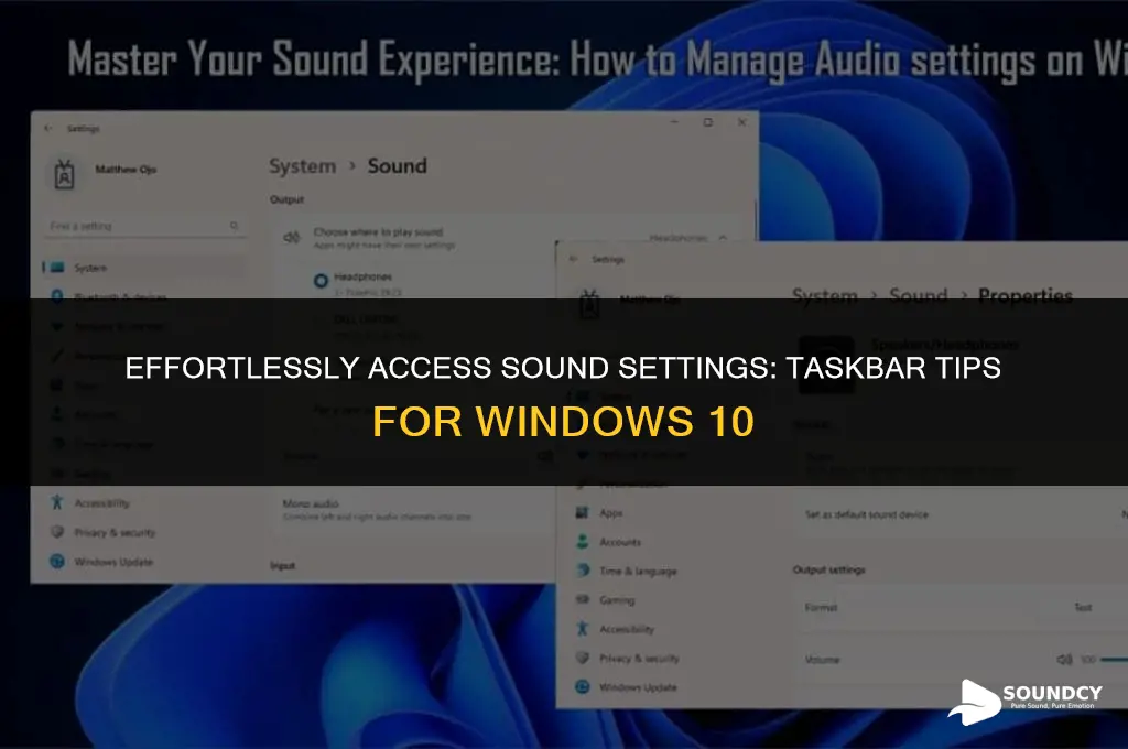 Effortlessly Access Sound Settings: Taskbar Tips For Windows 10 | SoundCy